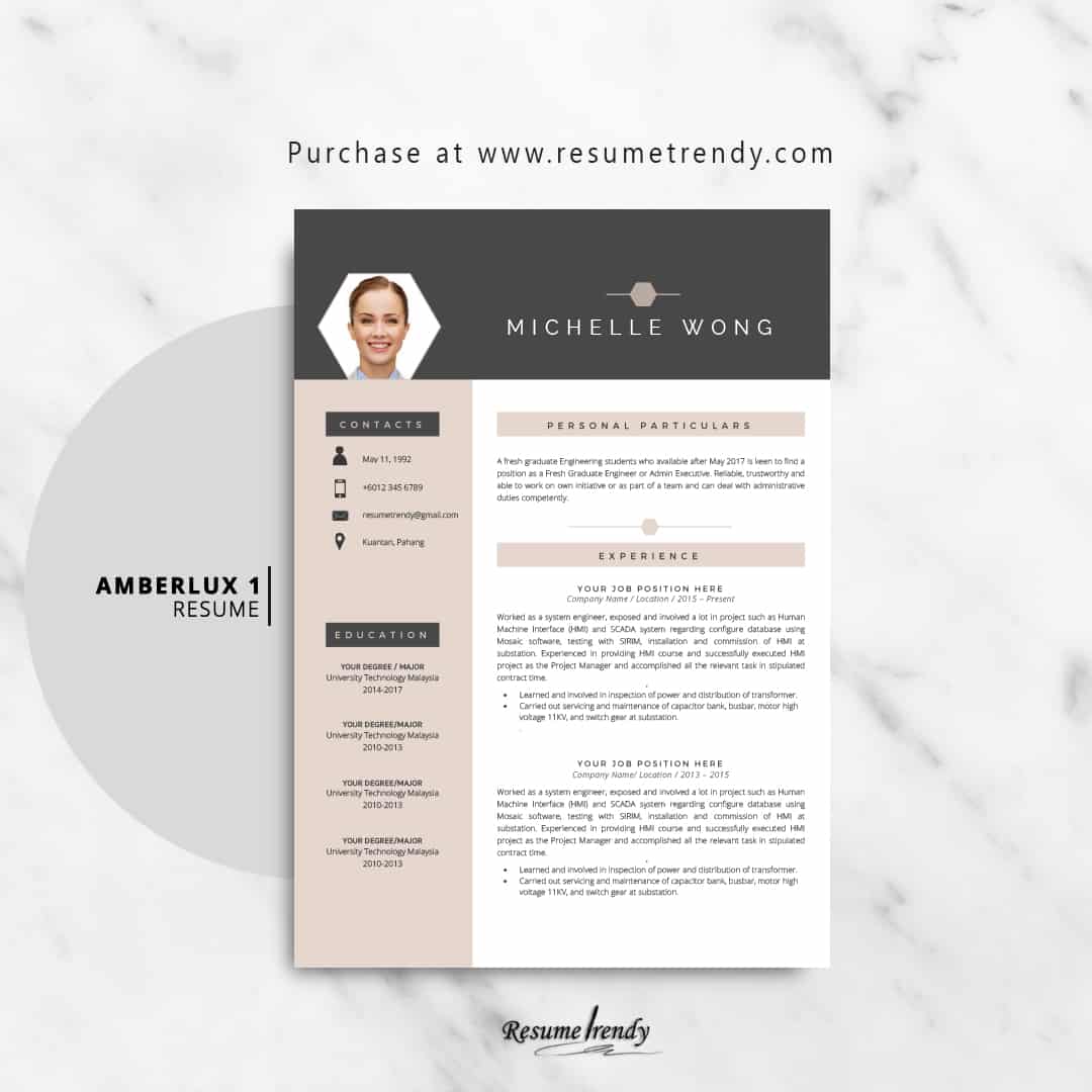 Resume Template 2018 (Amberlux) - Resume Trendy